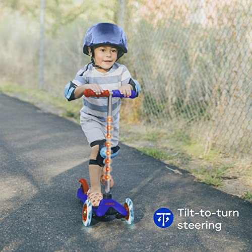 Ignight Blue/Orange 3 Wheel Scooter for Boys and Girls Ages 3+, Max Weight 75lbs, Foot-Activated Brake - Durable, Comfortable, & Easy to Ride