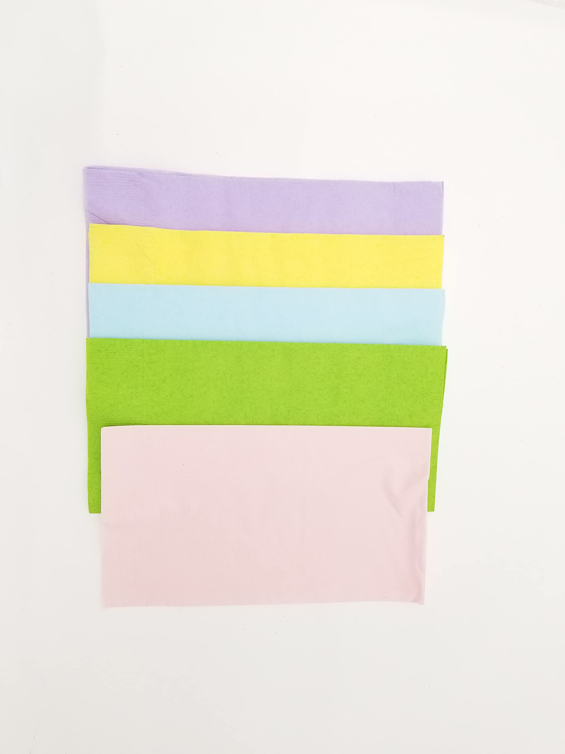 Paper dinner napkins 2 ply towel fold 5 color Easter Mix yellow/pink/citrus green/lavender/lt blue - 25 pieces (DN-MG)