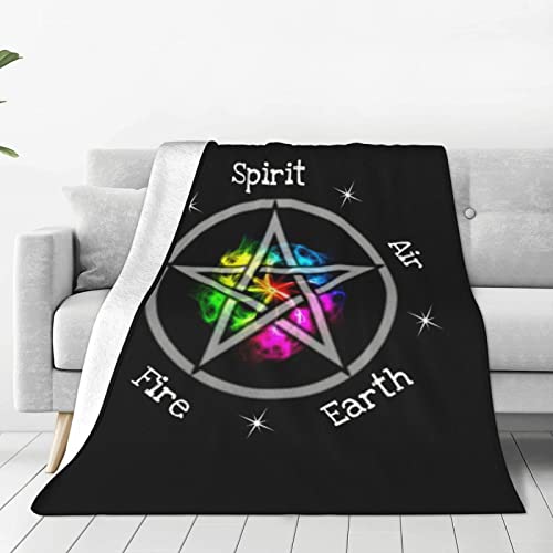 Wicca 5 Five Elements Earth Wicca Wiccan Full Fleece Throw Cloak Wearable Blanket Flannel Fluffy Comforter Quilt Nursery Bedroom Bedding King Size Plush Soft Cozy Air Conditioner Blanket