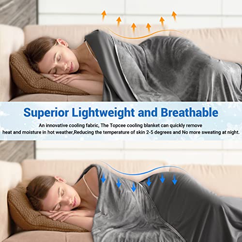 Topcee Cooling Blanket for Night Sweats Decorative Tie Dye,Absorbs Heat to Keep Cool on Warm Nights, Q-Max 0.5 Cooling Blankets for Hot Sleepers, Ultra-Cool Lightweight Blanket for Bed(Queen Size)
