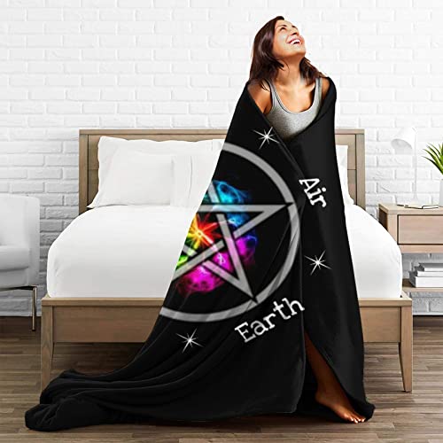 Wicca 5 Five Elements Earth Wicca Wiccan Full Fleece Throw Cloak Wearable Blanket Flannel Fluffy Comforter Quilt Nursery Bedroom Bedding King Size Plush Soft Cozy Air Conditioner Blanket