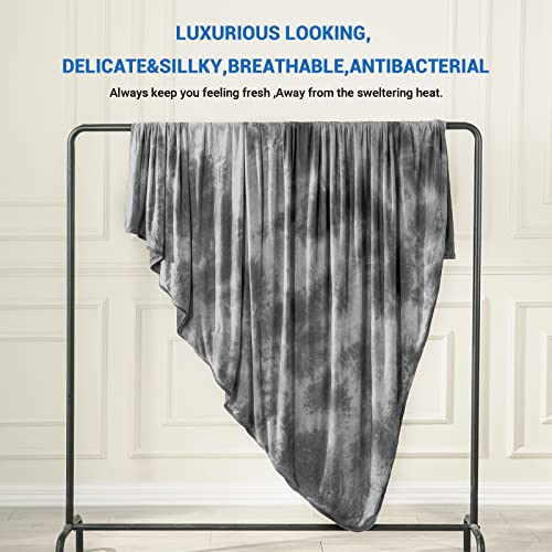 Topcee Cooling Blanket for Night Sweats Decorative Tie Dye,Absorbs Heat to Keep Cool on Warm Nights, Q-Max 0.5 Cooling Blankets for Hot Sleepers, Ultra-Cool Lightweight Blanket for Bed(Queen Size)