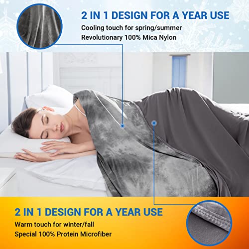 Topcee Cooling Blanket for Night Sweats Decorative Tie Dye,Absorbs Heat to Keep Cool on Warm Nights, Q-Max 0.5 Cooling Blankets for Hot Sleepers, Ultra-Cool Lightweight Blanket for Bed(Queen Size)