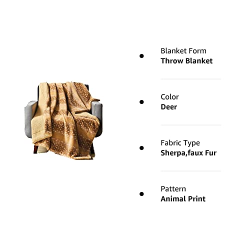 better home and garden Cozy Faux Fur Throw (Deer, 50in X 60in)