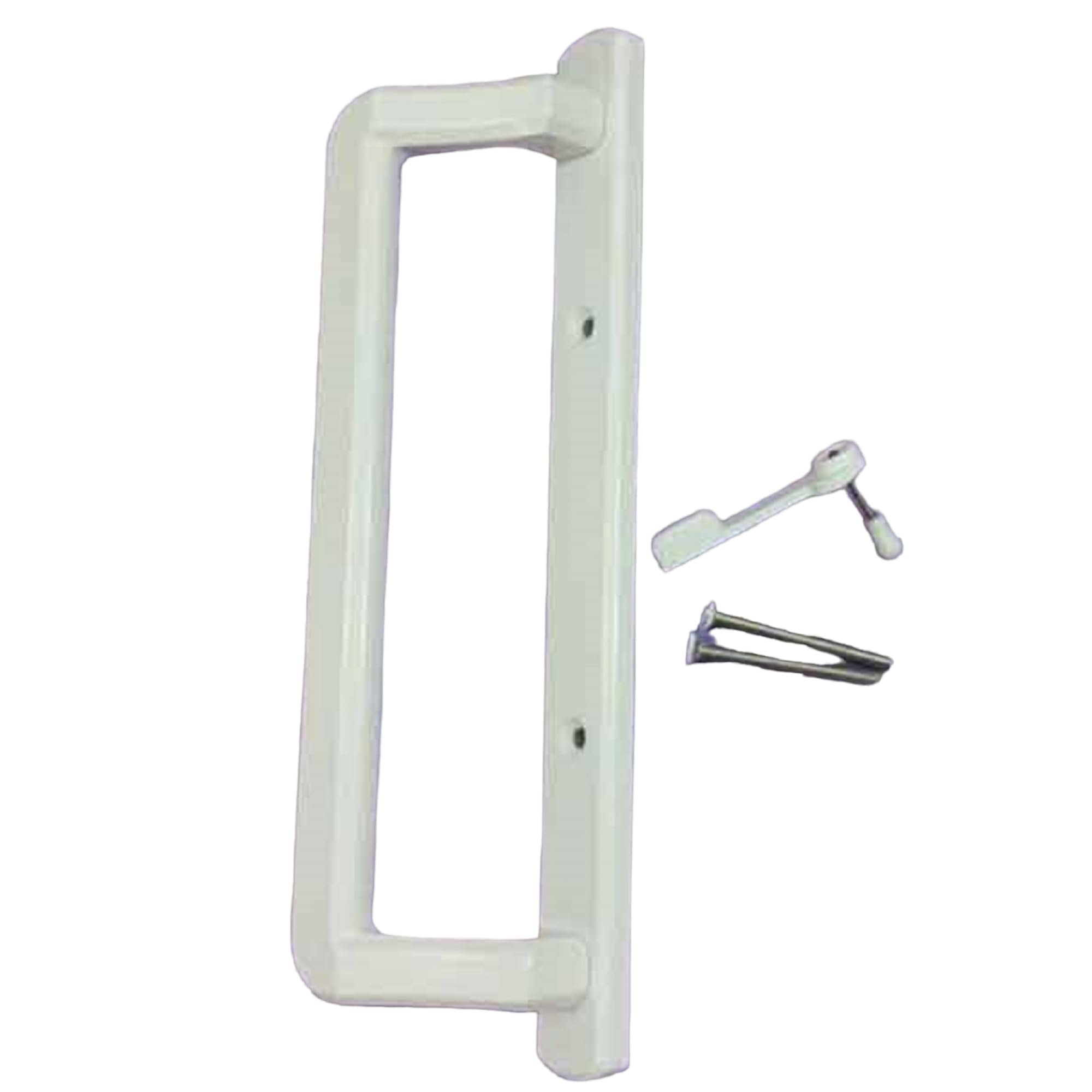 Alcan PGT 10" Sliding Glass Patio Door Interior Handle Kit w/Thumb Latch Lever, + Screws Inside Handle Replacement w/ 3-7/8" Hole Spacing | Fix Repair PGT Door Hardware - White