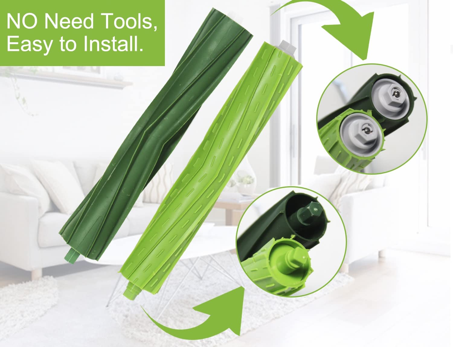 Replacement Parts Accessories Compatible for iRobot Roomba i7 i7+ i3 i3+ i1+ i4 i6 i6+ i8 +/Plus E5 E6 E7 I,E &J Series Vacuum Cleaner,1 Set Rubber Brushes 4 HEPA Filters & 5 Side Brushes