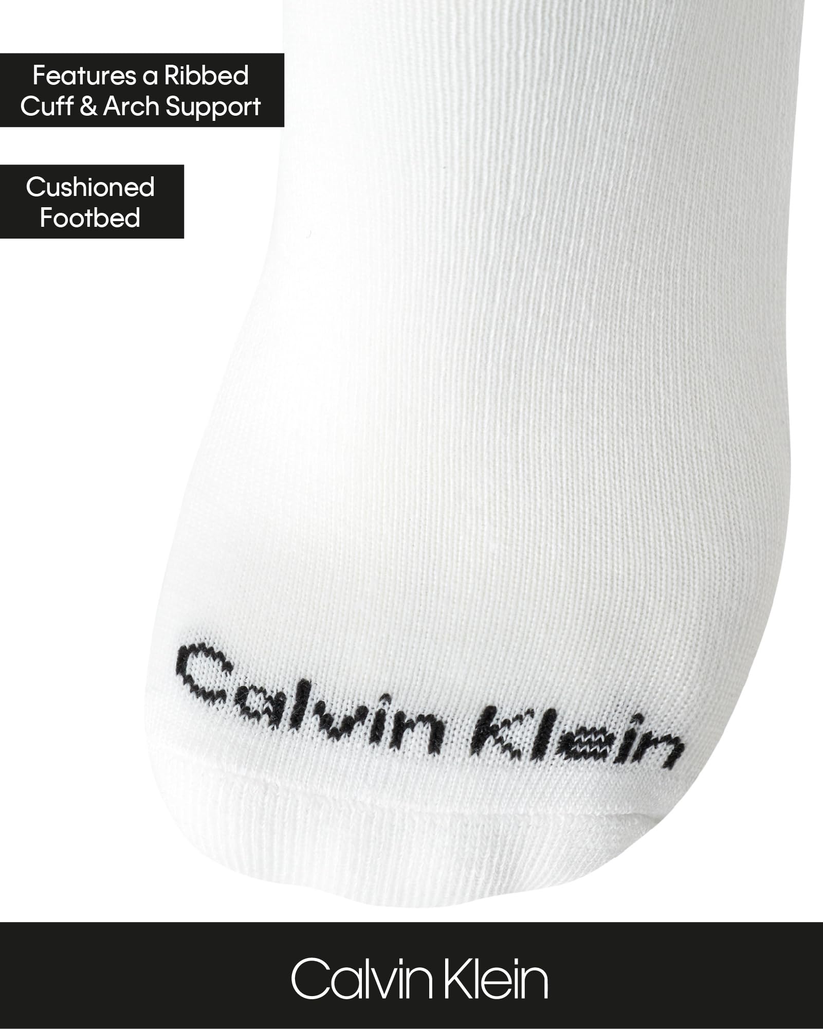 Calvin Klein Men’s Athletic Socks - 5 Pack Cushioned Crew Socks for Men - Soft, Breathable & Durable with Arch Support for All-Day Comfort, Sports, Workouts & Everyday Wear, White, Size 7-12