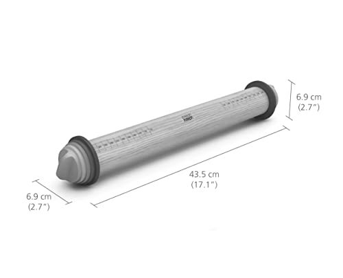 Joseph Joseph Adjustable Rolling Pin with Removable Rings, 13.6", Multi-Color