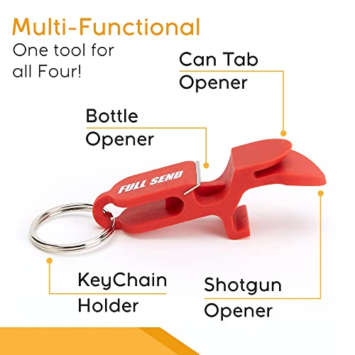 Full Send 2pcs Shotgun Tool Bottle Opener Keychain Nelk Boys Beer Bong Stainless Steel Ring Includes Sturdy Plastic Shotgunning Tool Compact Versatile Durable For Drinking Accessories(Red & Black)