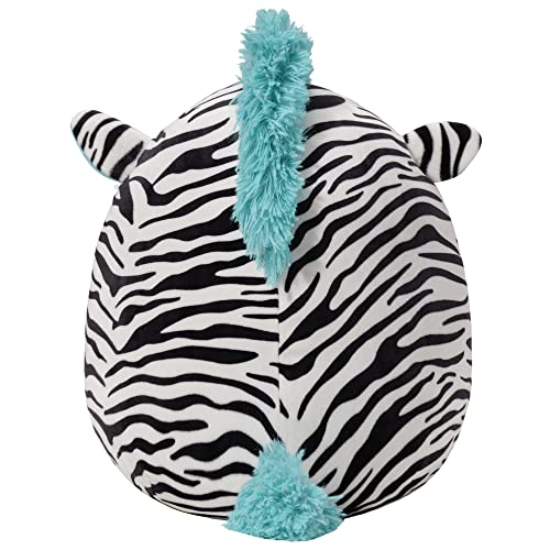 Squishmallows Original 12-Inch Zeke Zebra with Blue Mane - Medium-Sized Ultrasoft Official Jazwares Plush