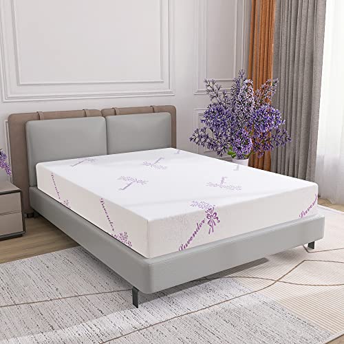 Hcore 8 Inch Twin Memory Foam Mattress,Cooling Lavender Mattress in a Box,Medium-Firm Mattress Made in USA,Pressure Relief & Temperature Regulation,Fiberglass-Free,CertiPUR-US Certified