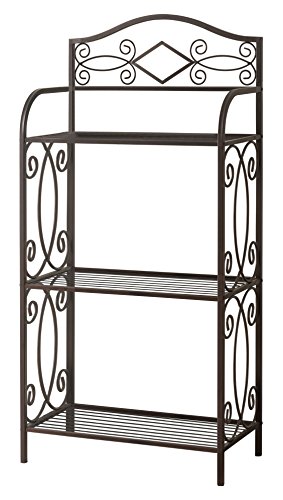 Kings Brand Pewter Metal 3 Tier Shelf Free Standing Towel Rack Stand Organizer
