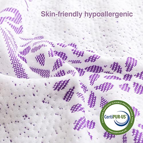 Hcore 8 Inch Twin Memory Foam Mattress,Cooling Lavender Mattress in a Box,Medium-Firm Mattress Made in USA,Pressure Relief & Temperature Regulation,Fiberglass-Free,CertiPUR-US Certified