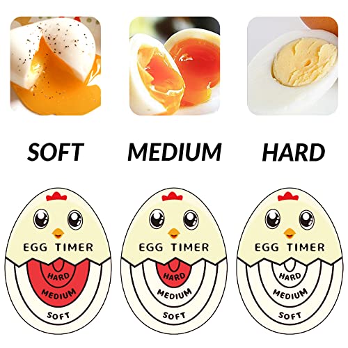 Lasubst Egg Timer for Boiling Eggs Soft Hard Boiled Egg Timer That Changes Color When Done,Red