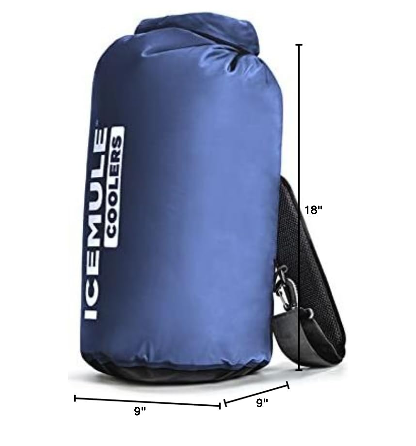 IceMule Classic Small Collapsible Backpack Cooler - 10 Liters, Marine Blue, Waterproof, Hands Free, 24+ Hours Cooling, Soft Sided Cooler for Hiking, Camping, Fishing & Picnics
