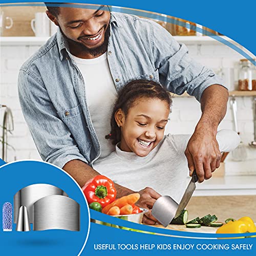 8 Pieces Finger Guard Set for Cutting Knife Guard Finger Cot Stainless Steel Cutting Protector Adjustable Safe Thumb Guard Finger Protector for Cutting Food to Avoid Hurting When Slicing and Chopping
