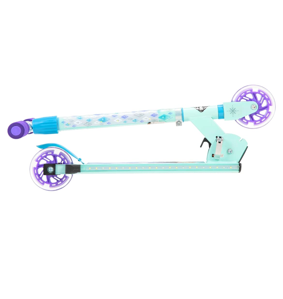 Huffy Disney Frozen Light-up LED Inline Kick Scooter for Girls-Purple