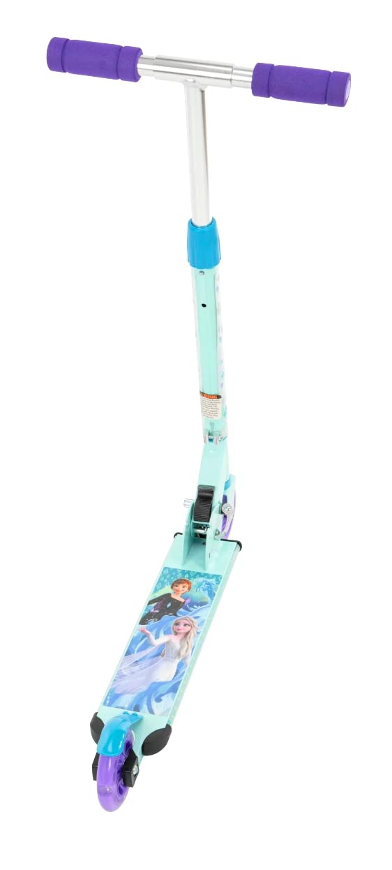 Huffy Disney Frozen Light-up LED Inline Kick Scooter for Girls-Purple