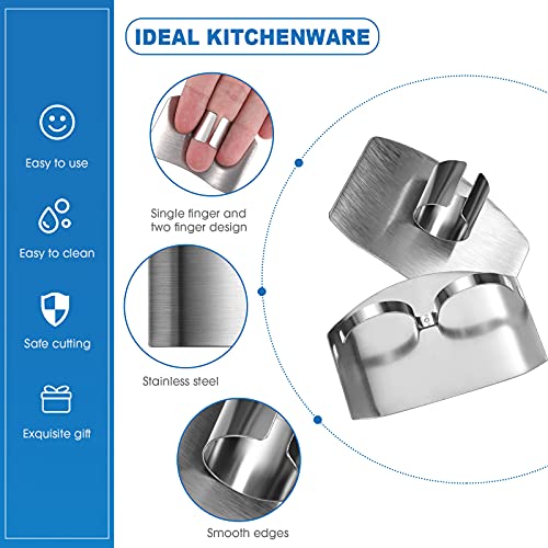 8 Pieces Finger Guard Set for Cutting Knife Guard Finger Cot Stainless Steel Cutting Protector Adjustable Safe Thumb Guard Finger Protector for Cutting Food to Avoid Hurting When Slicing and Chopping