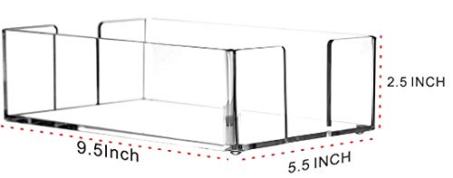 Cq acrylic Clear Napkin holders for kitchen,Guest Towel Basket,PaperTowel Holder in Clear ,Cocktail and Guest Napkin Holder for Bathroom Kitchen Dining Table Party Hotel Restaurant décor ,9"x 5.5"