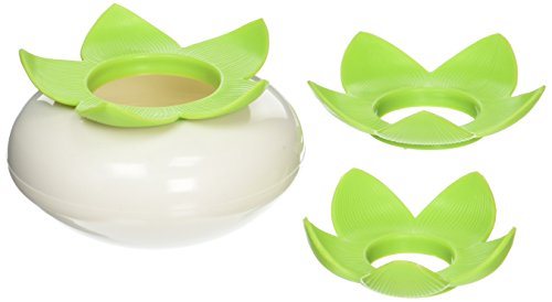 Gracallet Green Lotus Cotton Swab Holder, Small Q-Tips Toothpicks Storage Organizer