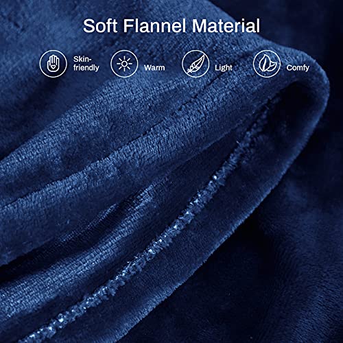 Electric Heated Throw Blanket Twin Size 62" x 84" | 6 Levels Fast Heating & Machine Washable | Full Body Warming Soft Flannel Bed Sofa Blankets with Auto-Off Overheating Protection 8H Timer | Blue