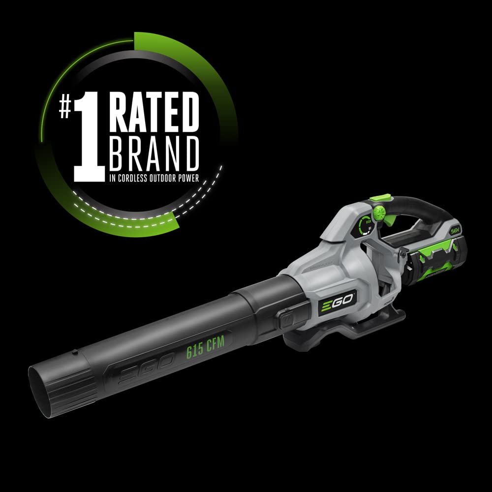 EGO Power+ LB6153 615 CFM 56-Volt Lithium-ion Cordless Blower with 4.0Ah Battery and Charger Included,Black