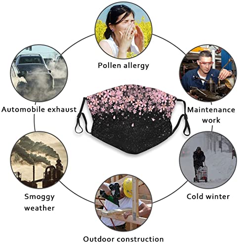 Abstract Fashion Face mask,Abstract Pattern Stylized Dots Polkadots Simple Classic,Dust Washable Reusable Filter and Reusable Mouth Warm Windproof polyester Face for women men,Black and White