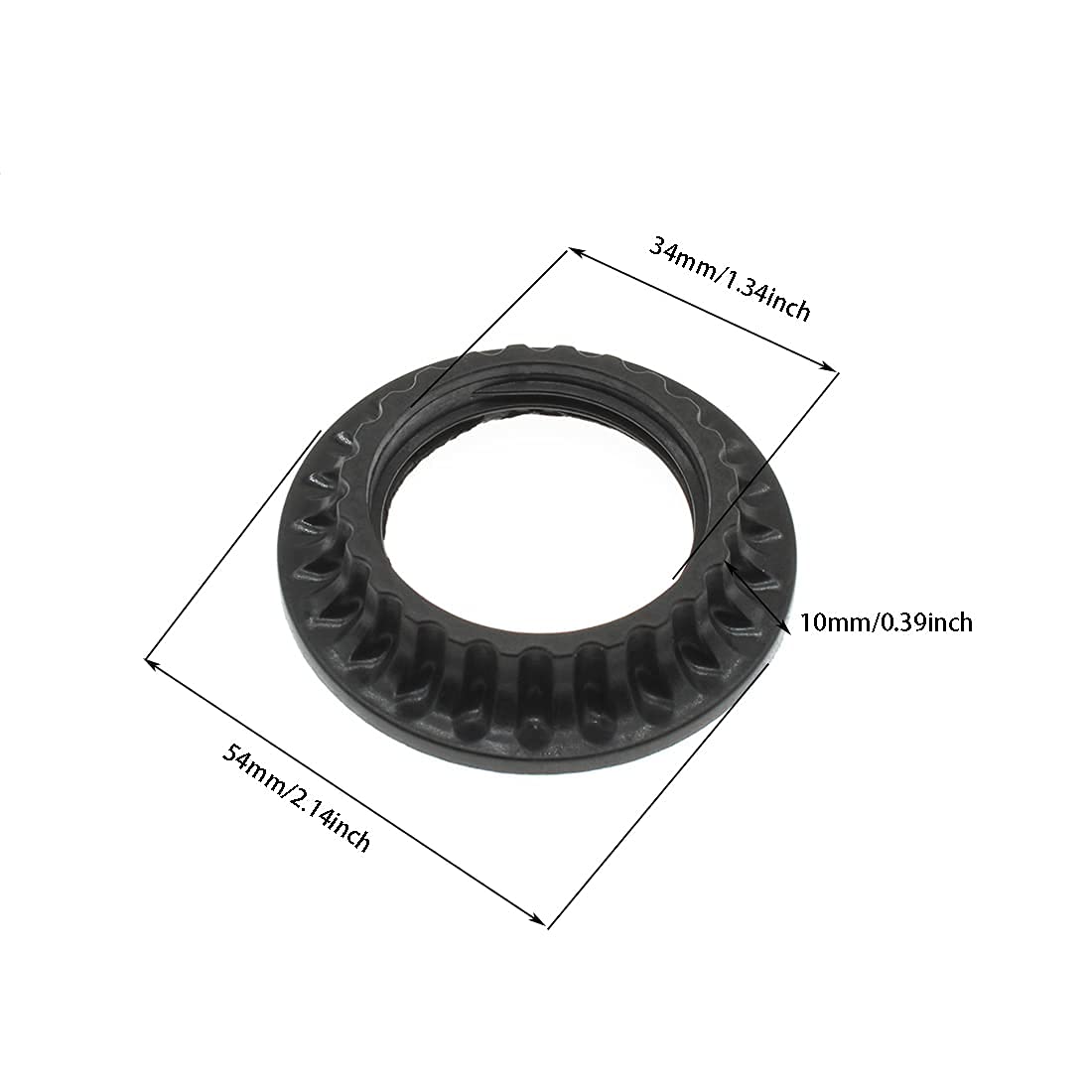 HAJXZH 6 Pack E26 Light Socket Rings Lamp Shade Collar Retainer Ring for Light Fixture Lamp Lock Socket Replacement Adapter Ring with Diameter of (32mm) 1-3/8 Inches Black