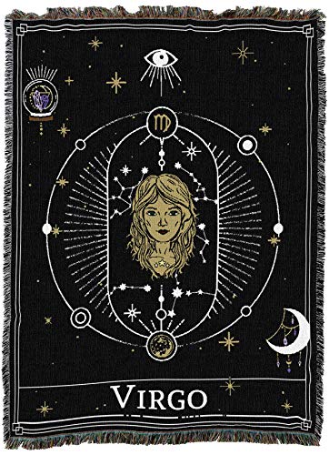 Pure Country Weavers Zodiac - Virgo Tarot Card Blanket - Gift Tapestry Throw Woven from Cotton - Made in The USA (72x54)