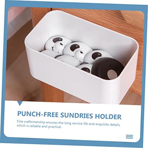 UPKOCH 4pcs Wall Storage Box Makeup Organizer Case Self Adhesive Media Box Kitchen Adhesive Box Wall Mounted Shelves Bathroom Shower Shelf Wall-mounted Storage Case Makeup Organizer Stand