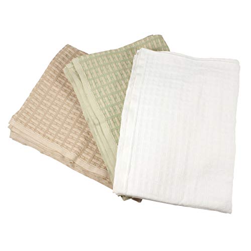 Harmony Cotton Spa and Massage Table Blankets by Body Linen. 100% Cotton, 66 by 90 Inches. Soft, Warm and Stylish. Machine Washable. Two Tone Knit Pattern, Tan and Natural.