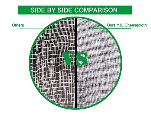 YJL Cheesecloth for Straining, 54 Sq Feet, 100% Cotton Grade 90 Unbleached Cheesecloth, Fine Cheesecloth | 6 Yards Cheese cloths for Cooking | Straining | Canning | Steaming and Reusable Cheesecloth