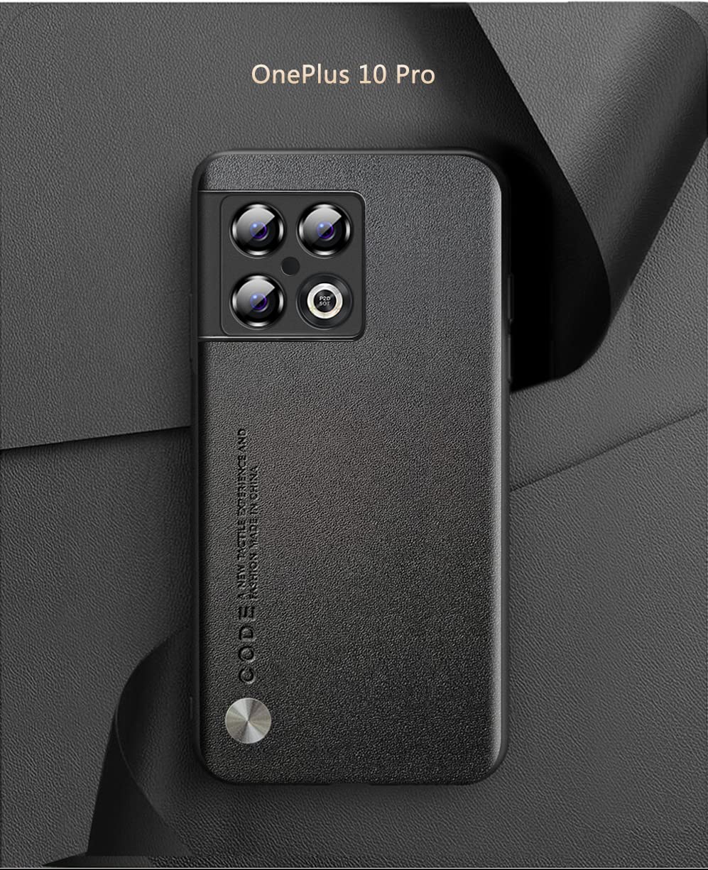 Puxssul for OnePlus 10 Pro 5G Case, Soft TPU Artificial Leather case,Extremely Light Ultra-Light Camera Protection Leather Cover Case for OnePlus 10 Pro 5G (Black)