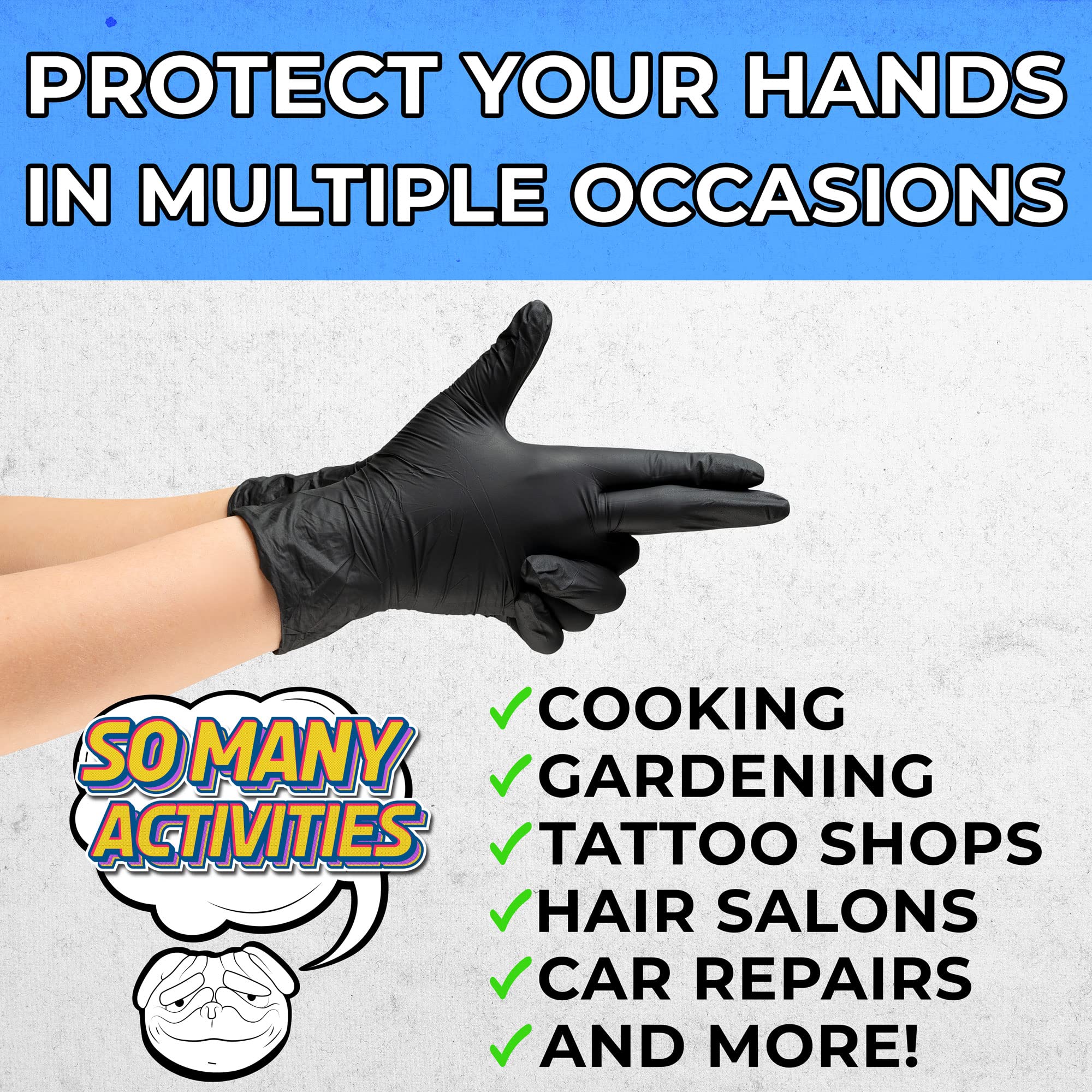 RVTUS Nitrile Gloves 5 Mil Disposable Gloves - Powder Free - Latex Free (100, X-Small)