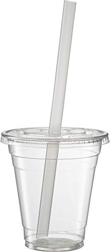 Clear Jumbo Smoothie Straws, Clear Disposable Wide-mouthed Large Milkshake Straws 9'' Inches High / Tall 100 pack
