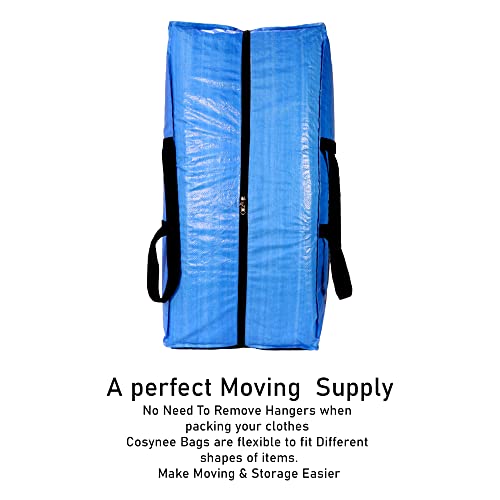 Cosynee 4 Pack Extra Large Moving Bags with Zippers & Carrying Handles, Heavy-Duty Storage Tote for Space Saving Moving Storage College Moving Bags Packing Bags for Moving