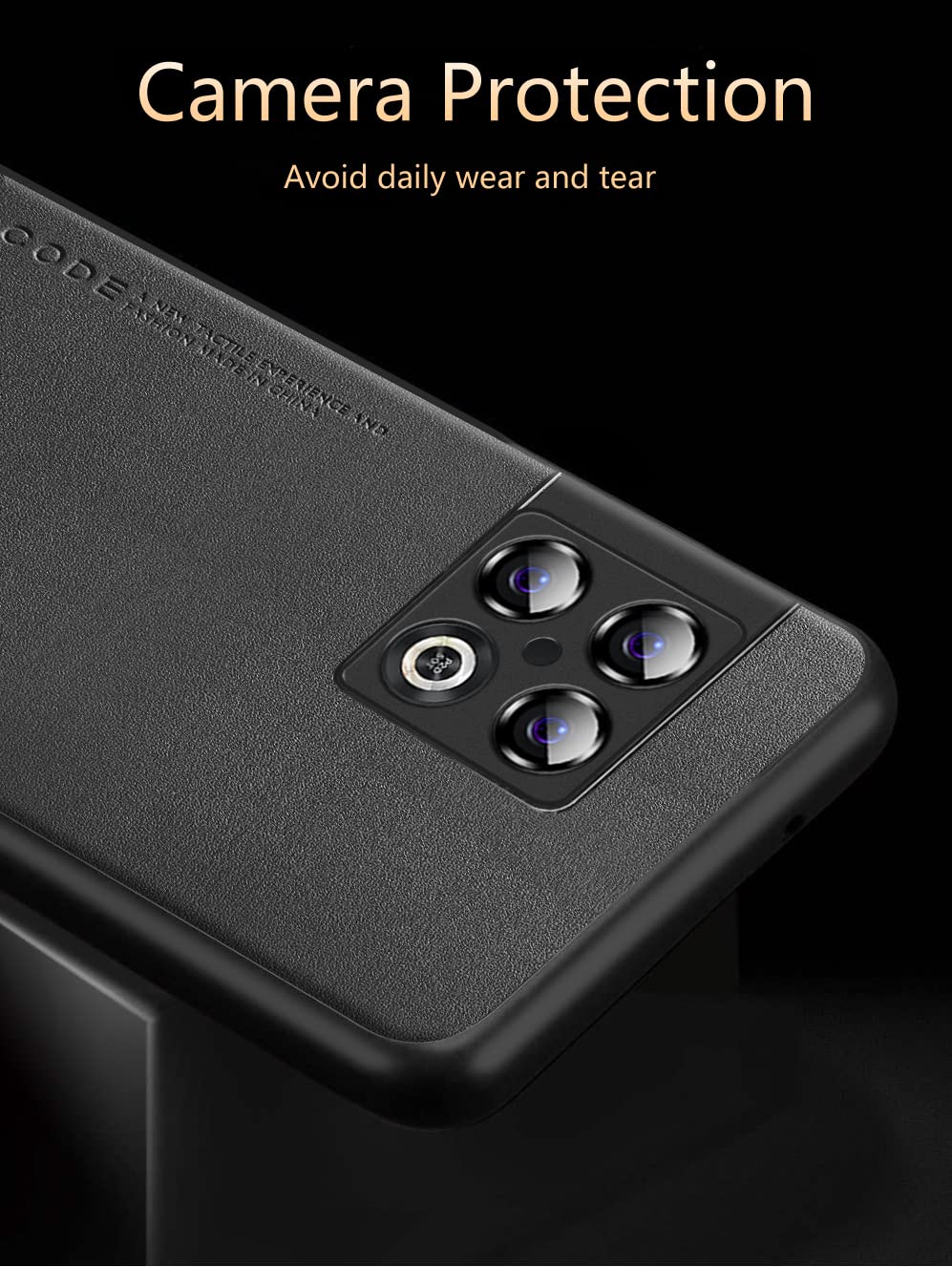 Puxssul for OnePlus 10 Pro 5G Case, Soft TPU Artificial Leather case,Extremely Light Ultra-Light Camera Protection Leather Cover Case for OnePlus 10 Pro 5G (Black)