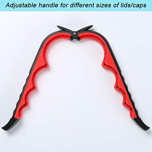 Jar Opener Can Opener Bottle Opener for Senior, Arthritis Hands and Anyone with Low Strength, Arthritis Jar Opener Get Lids Off Easily(Black and Red)