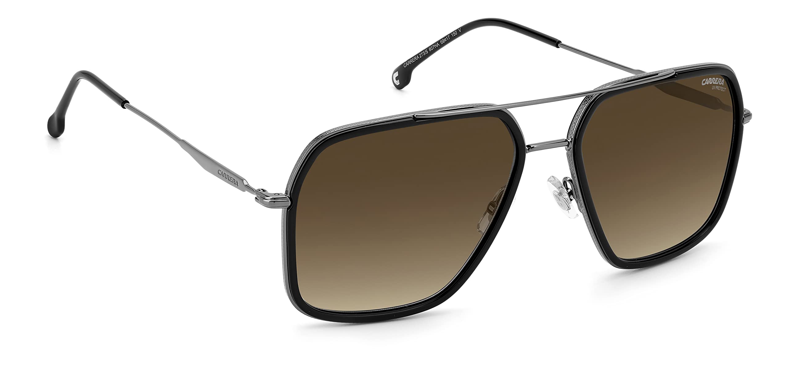 Carrera Men's 273/S Rectangular Sunglasses, Black, 59mm, 17mm