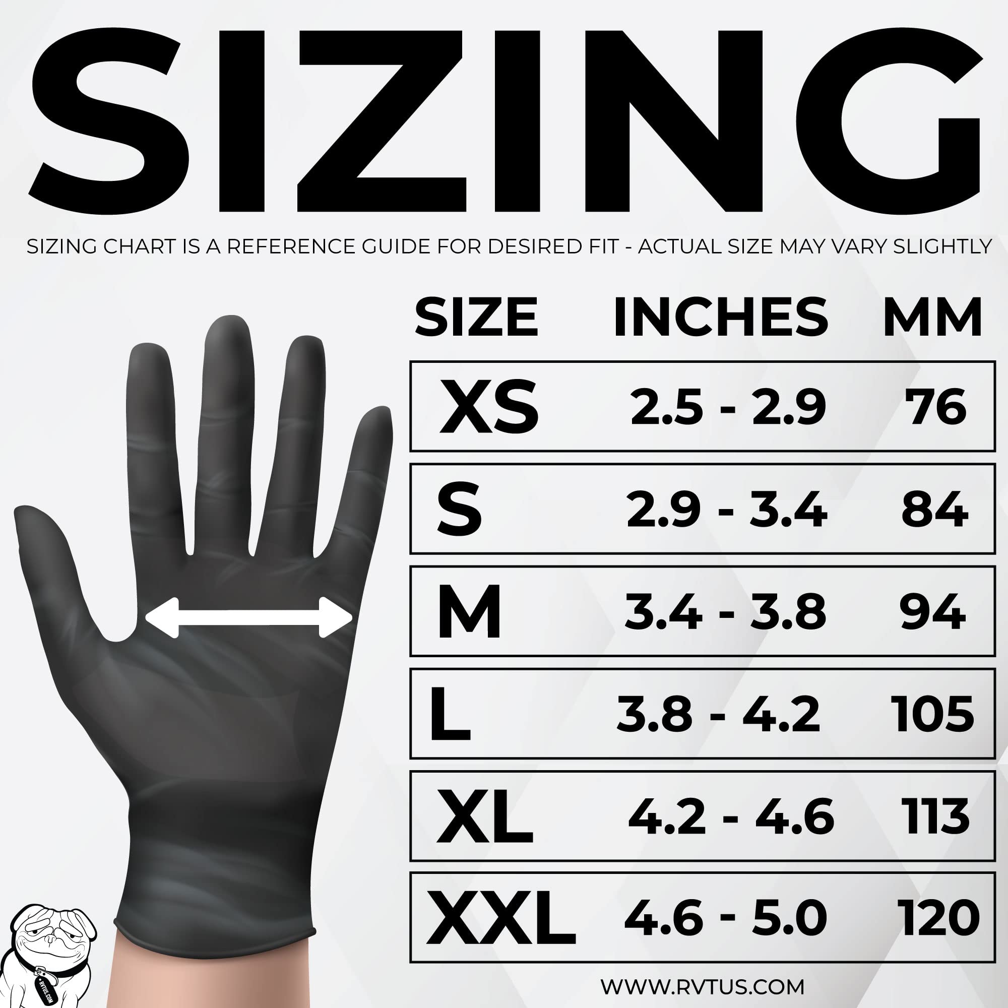 RVTUS Nitrile Gloves 5 Mil Disposable Gloves - Powder Free - Latex Free (100, X-Small)