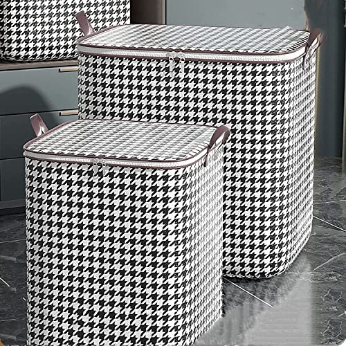 BANAAO Portable Clothes Wardrobe Sorting Storage Bag - Large Capacity Space Save Bins Stackable Organizer Bag with Reinforced Handle Zipper for Comforters Pillow Blanket Bedding Quilt