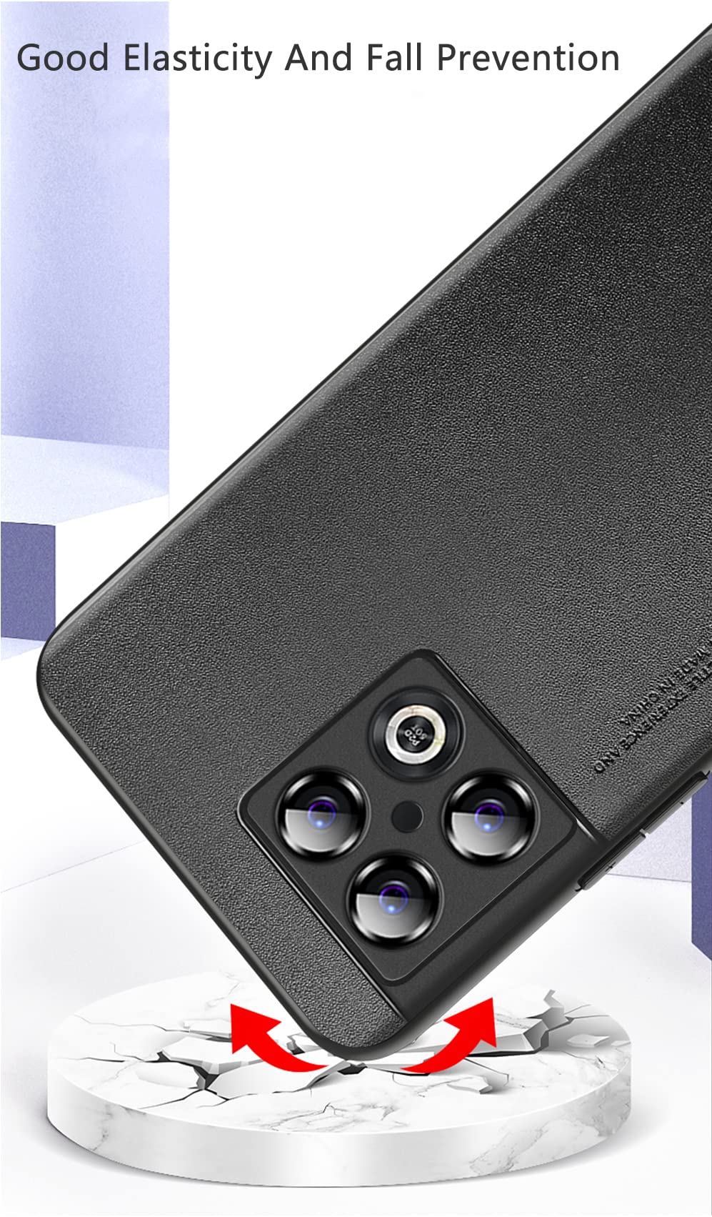 Puxssul for OnePlus 10 Pro 5G Case, Soft TPU Artificial Leather case,Extremely Light Ultra-Light Camera Protection Leather Cover Case for OnePlus 10 Pro 5G (Black)