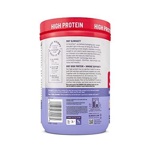 SlimFast Meal Replacement Smoothie Mix, Orange Cream Swirl, Immunity High Protein Powder, 12 Servings (Pack of 2)