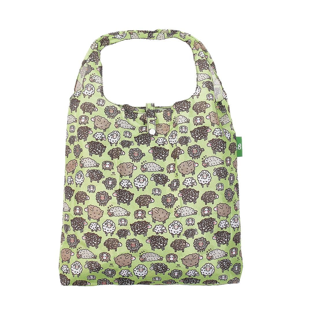 ECO CHIC Foldable Reusable Grocery Bags - Foldable Grocery Bags - Lightweight, Recycled & Reusable Shopping Bags - Waterproof, Packable Tote Fitting in Fine Grocery Bag Carrier