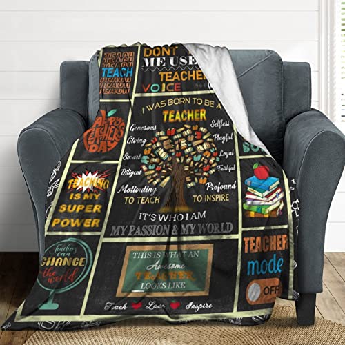 Teacher Blanket Gifts for Teachers - Lightweight Soft Throws Blankets for Teacher Appreciation Teacher's Day Birthday Back to School Retirement Gift Ideas 50"X40"