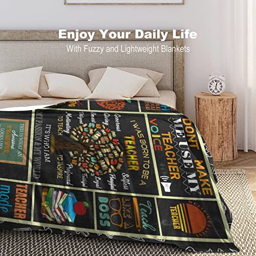 Teacher Blanket Gifts for Teachers - Lightweight Soft Throws Blankets for Teacher Appreciation Teacher's Day Birthday Back to School Retirement Gift Ideas 50"X40"