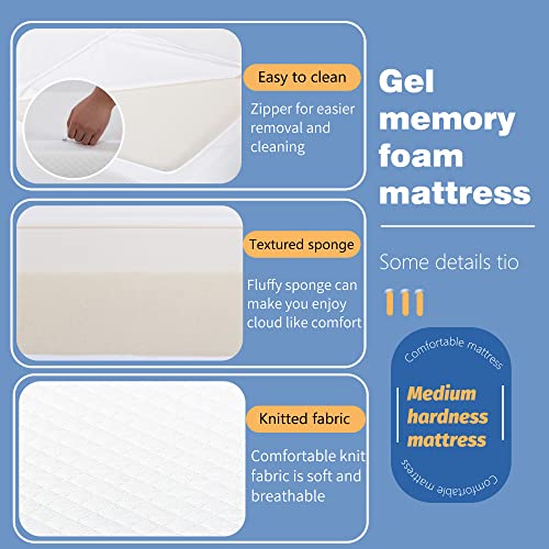 Vnewone Gel Memory Foam Mattress, Medium Firm Mattresses for Cool Sleep & Pressure Relief,CertiPUR-US Certified/Pressure Relieving/Bed-in-a-Box