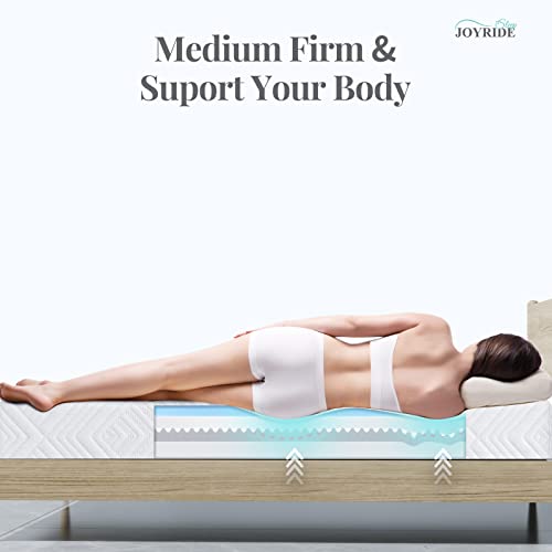 JOYRIDE SLEEP Memory Foam Mattress,12 Inch,Infused Bamboo Charcoal,Cooling Gel Infused, Medium Firm,Pressure Relief,Bed in a Box (Twin Size)