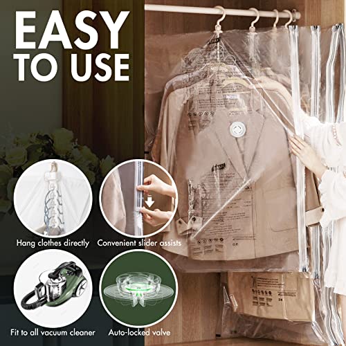 TAILI Hanging Vacuum Storage Bags Variety 4 Pack and Cube Vacuum Storage Bags 6 Jumbo Pack